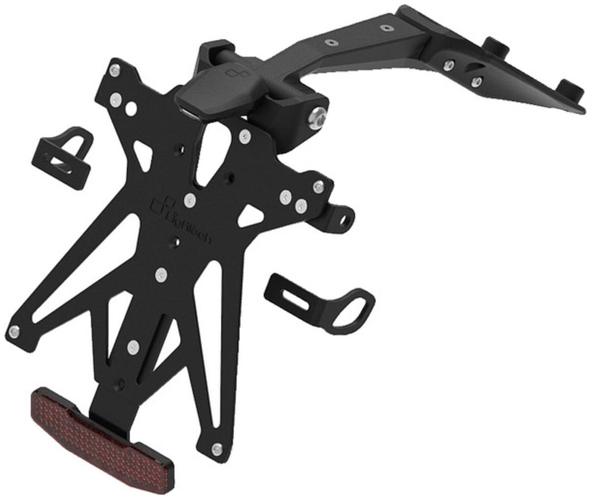 KIT Portatarga Lightech Ducati Streetfighter V4 2025 regolabile con Lucetarga LED + Catadiottro ...