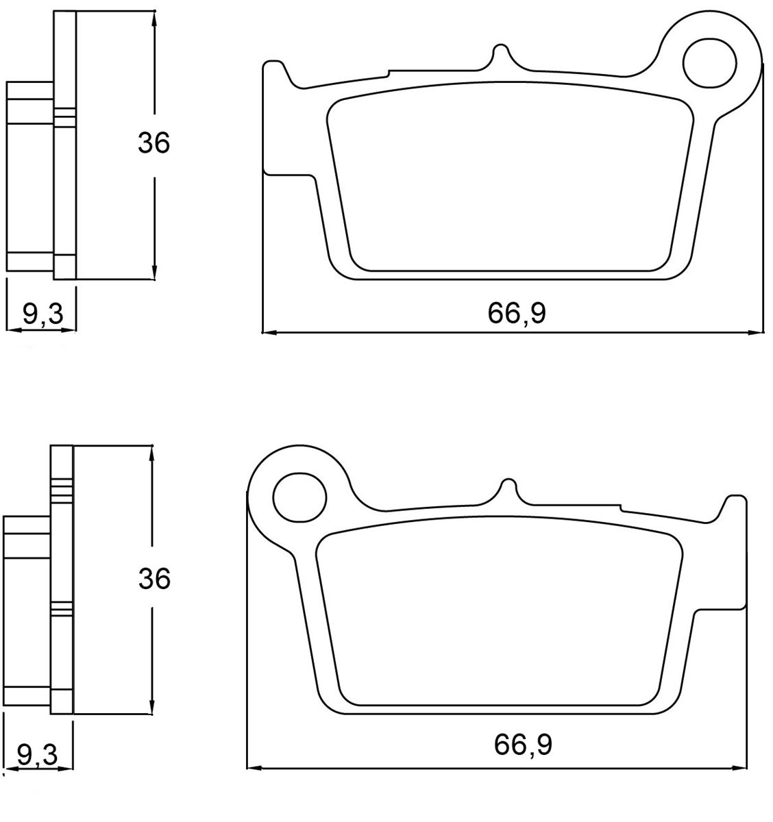 Pastillas de freno traseras Accossato para Yamaha YZ 250 F 03-20 ...