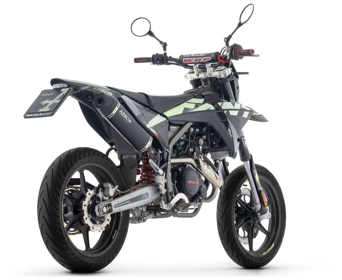 Arrow Icon aluminium Dark silencers street legal Fantic XMF 125 ...